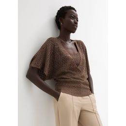 bonprix Ajour-Pullover, braun, Gr.56/58 (3XL), raffinierter Ajour Pullover - 2 in 1