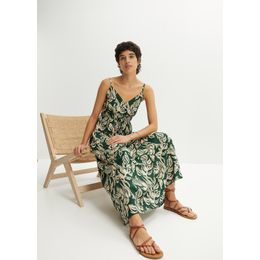 bonprix Maxikleid aus flie&szlig;ender Viskose, gr&uuml;n, Gr.42, sommerliches Maxikleid mit Bl&uuml;ten-Print, aus Viskose