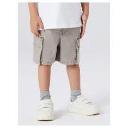 Shorts name it "NMMBEN B CARGO MK SHORTS 7805-PO NOOS", M&auml;dchen, Gr. 128, N-Gr, chinchilla, Twill, Obermaterial: 71% Lyocell, 20% Polyester, 8% Viskose, 1% Elasthan, unifarben, used, knielang, Hosen Shorts, Materialmix, Stretch, Baggy Fit, Cargotaschen, leichter Used Look