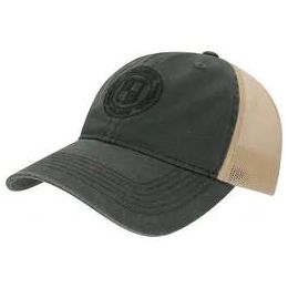 Baseball Cap Chillouts "Milton Hat", Herren, dunkelgrau, Materialmix, Caps, Vintage-Look Baseballkappe mit Wappen-Stickerei