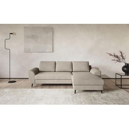 Ecksofa COTTA "Terra L-Form, Breite 255 cm", nature, B:255cm H:83cm T:154cm, 96% POLYESTER (PES) 4% POLYAMID(PA), Sofas, Ecksofa, wahlweise mit Bettfunktion