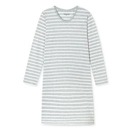 Schiesser Damen Nachthemd "Casual Essentials", Gr. 50, silber, Jersey, Obermaterial: 100% Baumwolle, Kleider, mit leichtem V-Ausschnitt