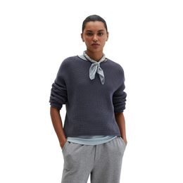 Marc O'Polo MARC O'POLO Damen Strickpullover "aus Heavy-Weight-Organic-Cotton"blau graphite, Gr. XXS, unifarben, Obermaterial: 100% Baumwolle, Pullover