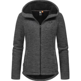 Ragwear Damen Kapuzenstrickjacke "Lyshka Melange", grau, Gr. XXXL, Grobstrick, Obermaterial: 56% Baumwolle, 44% Polyester. Innenfutter: 100%
