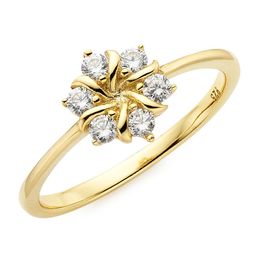 Firetti Damen Fingerring "Schmuck, Geschenk, Silberring gelbgolfarben vergoldet", 56, Silber 925 (Sterlingsilber), 1,2mm, gold, Silber 925