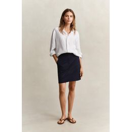 Gant Damen Bleistiftrock "CHINO", blau, Gr. 44, unifarben, Web, Obermaterial: 98% Baumwolle, 2% Elasthan, R&ouml;cke, Regular fit mit praktischen Taschen