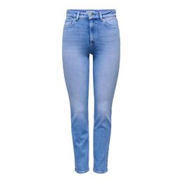 Only Damen Straight-Jeans "ONLEMILY STRETCH HW ST AK DNM REA053NOOS", blau, Gr. 31, unifarben, Denim/Jeans, Obermaterial: 98% Baumwolle, 2% Elasthan,