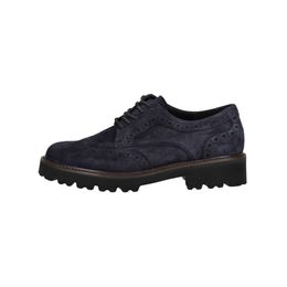 Gabor Damen Schn&uuml;rschuh "Gabor Halbschuhe Veloursleder", Gr. 40, blau, Veloursleder, Schuhe