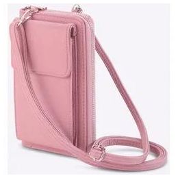 Handytasche Heine, Damen, Gr. B/H/T: 10,5cm x 18,5cm x 3cm, rosa (rose), Polyurethan, unifarben, Taschen