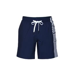 JOOP! JOOP Herren Badeshorts "Deco Logo Placement", blau, Gr. M, Web, Obermaterial: 100% Polyester, Badehosen, mit seitlichen Taschen und gro&szlig;em Wording