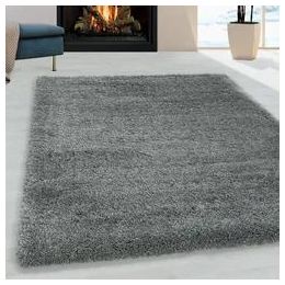 Hochflor-Teppich Ayyildiz TEPPICHE "FLUFFY 3500", grau (hellgrau), B:80cm H:50mm L:150cm, Polypropylen (PP), Teppiche, Langflor, Shaggy, uni, robust, auch in rund erh&auml;ltlich, Wohnzimmer
