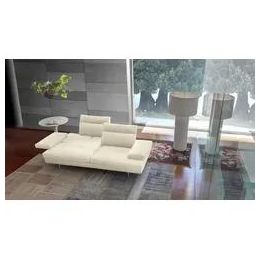 3-Sitzer Calia italia "Toby Wing, 208 cm breit, Designsofa mit hohem Sitzkomfort", wei&szlig; (avorio mario), B:208cm H:90cm T:113cm, Mikrofaser mit Nubuk Optik (100% Polyester), Sofas, inklusive Sitztiefenverstellung, F&uuml;&szlig;e in Chrom gl&auml;nzend