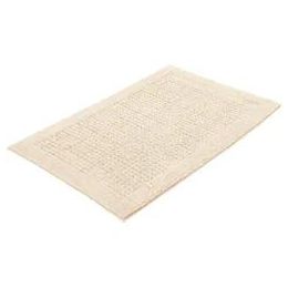 Badematte Kleine Wolke "Net", beige (natur), H:17mm, Baumwolle, Badematten, Badematte, Badteppich, Uni Farben, rutschhhemmend