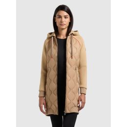 Khujo Damen Steppmantel "NORA"schwarz camel, Gr. M, unifarben, Web, 100% Nylon, M&auml;ntel