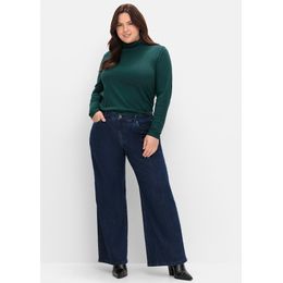 sheego Damen Stretch-Jeans, blau, Gr. 54, unifarben, 98% Baumwolle, 2% Elasthan, Jeans