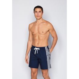JOOP! JOOP Herren Badeshorts "Deco Logo Placement", blau, Gr. L, Web, Obermaterial: 100% Polyester, Badehosen, mit seitlichen Taschen und gro&szlig;em Wording