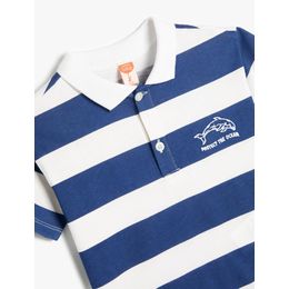KOTON Poloshirt Jungen Gr&ouml;&szlig;e 92/98 blau / wei&szlig;