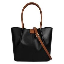 Henkeltasche Samantha Look, Damen, Gr. B/H/T: 33cm x 26cm x 13cm onesize, schwarz, Leder, Taschen, echt Leder, Made in Italy