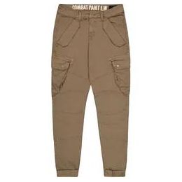 Cargohose Alpha Industries "Combat Pant", Damen, Gr. 34, Normalgr&ouml;&szlig;en, grau (taupe), Obermaterial: 98% Baumwolle, 2% Elastan; Futter: 100% Baumwolle, Hosen Cargohose