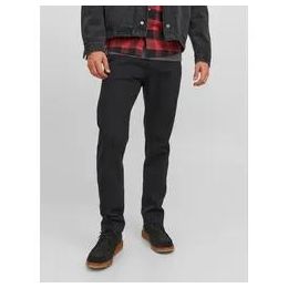 Jack & Jones Regular-fit-Jeans JACK & JONES "JJICLARK JJEVAN AM 795 NOOS", Herren, Gr. 31, L&auml;nge 32, schwarz (schwarz denim), Denim/Jeans, Obermaterial: 98% Baumwolle, 2% Elasthan, Abriebeffekte, regular fit normal, Jeans