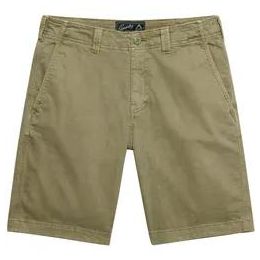 Chinoshorts Superdry "UTILITY CHINO SHORT", Herren, Gr. 32, N-Gr, oil gr&uuml;n, Web, Obermaterial: 98% Baumwolle, 2% Elasthan, unifarben, relaxed fit knielang, Hosen Chinoshorts