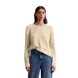 Marc O'Polo MARC O'POLO Damen Strickpullover "aus Boucl&eacute;-Garn", beige, Gr. XS, gestreift, Obermaterial: 50% Baumwolle, 35% Lama, 15% Polyamid, Pullover