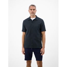 Lerros Poloshirt mit durchgehender Knopfleiste, unifarben Herren Gr&ouml;&szlig;e S navy