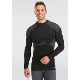 Thermounterhemd HEATKEEPER, Gr. XXL, N-Gr, schwarz (schwarz, meliert), Obermaterial: 60% Polyester, 35% Polyamid, 5% Elasthan, meliert, Rundhals, Unterhemden Thermounterhemd, Thermo Langarmshirt