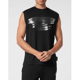 Plein Sport Herren T-Shirt "Rundhals-T-Shirt", silber, Gr. XS, Obermaterial: 100% Baumwolle, Shirts