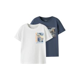 name it T-Shirt 'NMMVUX' Jungen Gr&ouml;&szlig;e 98 indigo / wei&szlig;