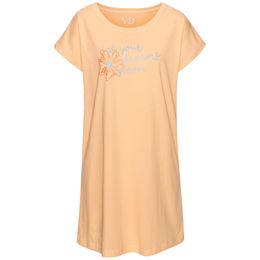 Vivance Nachthemd Damen Gr&ouml;&szlig;e 4XL himmelblau / hellorange / dunkelorange
