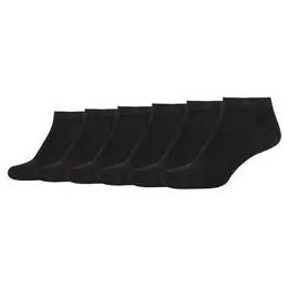 Sneakersocken Camano "6er Pack", Damen, Gr. 39-42, schwarz, 70% Viskose, 28% Polyamid, 2% Elasthan, uni, Socken Sneakersocken