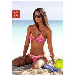 Triangel-Bikini Venice Beach, Damen, Gr. 36, Cup C/D, pink (pink, gestreift), Polyamid, Farbverlauf, gestreift, Bikini-Sets Triangel-Bikini, mit Farbverlauf, regulierbares Top, mit herausnehmbaren Cups