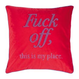 Dekokissen Pad "LETTERS", rot, schriftzug, B:45cm L:45cm, Obermaterial: 100% Polyester, Dekokissen_Sitzkissen_Kissenh&uuml;llen, farbige Keder, mit Schriftzug, verschiedene Gr&ouml;&szlig;en