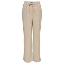 Schlupfhose Only "ONLGOA MW LINEN BL PULL-UP PANT CC PNT", Damen, Gr. M, L&auml;nge 32, oxford tan, Web, Obermaterial: 70% Viskose, 30% Leinen, unifarben, regular fit lang, Hosen Schlupfhose, mit Leinen