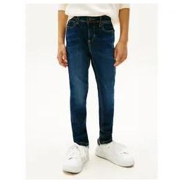 Straight-Jeans Tommy Hilfiger "BOYS SCANTON Y", Jungen, Gr. 14 (164), N-Gr, blau (schwarz used), Denim/Jeans, Obermaterial: 99% Baumwolle, 1% Elasthan, unifarben, regular fit lang, Jeans Straight-Jeans, F&uuml;r Kinder und Jugendliche