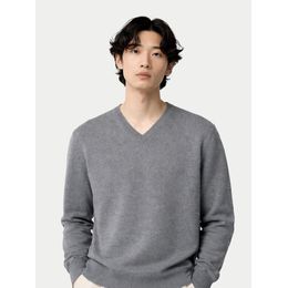 GOBI Cashmere Pullover 'Men's Essential Cashmere V-Neck Sweater' Herren Gr&ouml;&szlig;e XXL grey denim