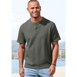 John Devin Herren T-Shirt "Kurzarm-Poloshirt aus Struktur-Qualit&auml;t"salbei, Gr. S, Strukturmuster, Obermaterial: 83% Baumwolle, 16% Polyester, 1%