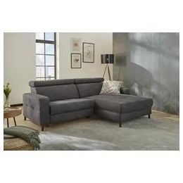 Jockenh&ouml;fer Ecksofa JOCKENH&Ouml;FER GRUPPE "Doppio L-Form, B: 247 cm, mit elektr. Relaxfunktion und", grau (anthrazit), B:247cm T:100cm, Korpus: 100% Polyester;Kissen: 80% Polyester, 20% Baumwolle, Sofas, Ecksofa, Kopfteilverstellung, USB-Anschluss, induktive Ladestation & Zierkissen, Topseller