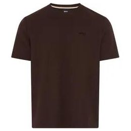 Pyjamaoberteil BOSS "Waffle T-Shirt", Herren, Gr. L, schwarz braun 207, Obermaterial: 60% Baumwolle, 40% Polyester, regular fit, Rundhals, Shirts
