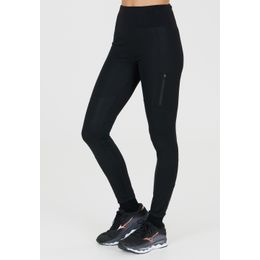 Endurance Damen Trainingstights "Elinor", schwarz, Gr. 40, unifarben, 85% Nylon, 15% Elasthan, Hosen, mit wasserabweisender und windblockierender