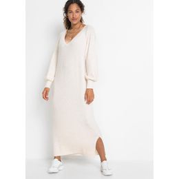 bonprix Damen Strickkleid "Oversized Strickkleid in Midil&auml;nge", beige, Gr. 56, Obermaterial: 67% Polyacryl, 30% Polyester, 3% Elasthan, Kleider, aus