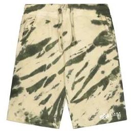 Sweatshorts Alpha Industries "Tie Dye Shorts", Herren, Gr. M, Normalgr&ouml;&szlig;en, gr&uuml;n (schwarz olive), Obermaterial: 80% Baumwolle, 20% Polyester, Hosen Sweatshorts