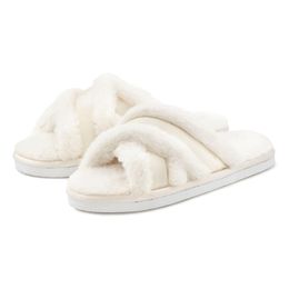 Damen Pantolette "Hausschuh, Pantoffel, Mule, offener Schuh", VIVANCE DREAMS BY LASCANA, Gr. 39, beige, Obermaterial: 100% Textilmaterial. Decksohle:
