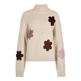 Apricot Embroidered Flower Chunky Knit Jumper ' ' Damen Gr&ouml;&szlig;e M stone