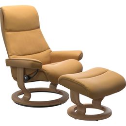 Relaxsessel stressless "View", gelb (honey paloma), B:91cm H:109cm T:83cm, Sessel, Relaxsessel, mit Classic Base, Gr&ouml;&szlig;e L,Gestell Eiche