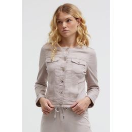SOCCX Damen Jeansjackesunny beige, Gr. L, unifarben, Jeans, Material: 85% Baumwolle, 12% Polyester, 3% Elasthan, Jacken, mit Brusttaschen