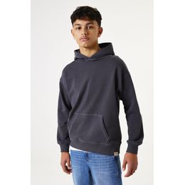 Hoodie Garcia, Jungen, Gr. 152/158, grau (dunkelgrau), Sweatware, Obermaterial: 100% Baumwolle, unifarben, regular fit taillenbedeckt, Rippb&uuml;ndchen, Sweatshirts Hoodie, mit Kapuze, for Boys