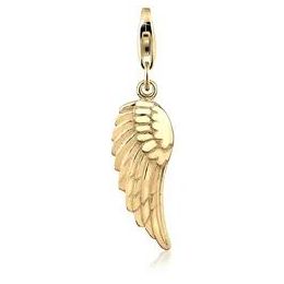 Charm-Einh&auml;nger NENALINA "Anh&auml;nger Fl&uuml;gel Engel Gl&uuml;cksbringer 925 Silber", gold, Charms, Damen, ohne Stein, Silber 925 (Sterlingsilber)