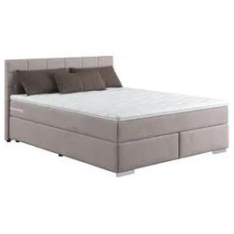Boxspringbett COTTA "Simba", grau (hellgrau), L:209cm, Komplettbetten, Boxspringbett, wahlweise mit oder ohne Matratze und Topper bestellbar
